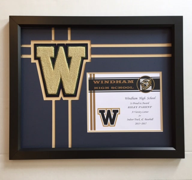 High School varsity Letter Frame | Becky's Frame Studio